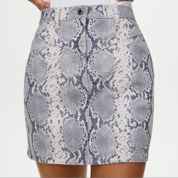 Aritzia | Skirts | Wilfred Free Aritzia Kelsey Python Denim Mini Skirt | Poshmark